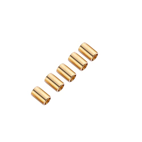 SUPVOX 100PCS Macrame Brass Tubes Golden Spacer Beads for DIY Sewing Craft Wall Hanging Plant Holder Craft -0.3 Long Large Hole