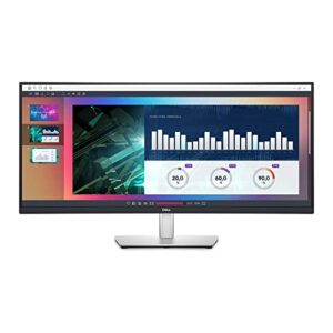 Dell P-Series P3421W 34-Inch Wide Quad High Definition Curved USB-C IPS Monitor (Black) Bundle with HD Webcam for Video Conferencing, Recording, and Streaming (Black) (2 Items)