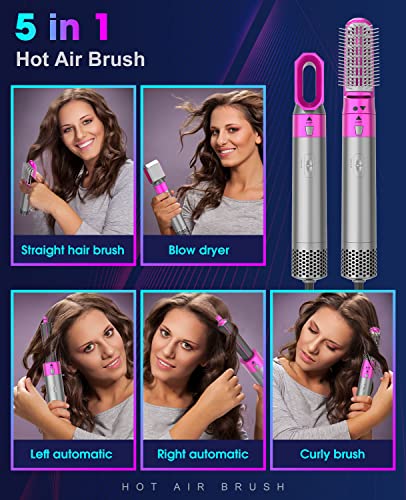 EWSBI Hair Dryer Brush Set，5 in 1 Detachable Blow Dryer Brush with Negative Ion Technology, Suitable for Straightening, Curling, Blow Drying of Hot Air Brush