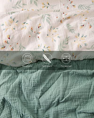 Muslin Crib Sheets for Girls and Boys, Cotton Neutral Fitted Baby Crib Sheet for Standard Crib Mattress & Toddler Bed Mattress (52"x28"), Soft Breathable Baby Sheets 1 Pack (Roman Green)