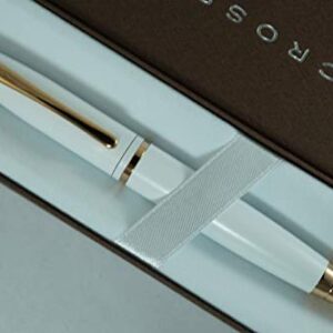 CROSS WHITE MEDALIST AND 23KT ROSE GOLD BALLPOINT PEN