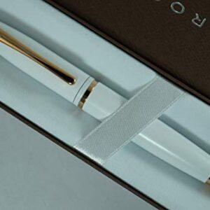 CROSS WHITE MEDALIST AND 23KT ROSE GOLD BALLPOINT PEN