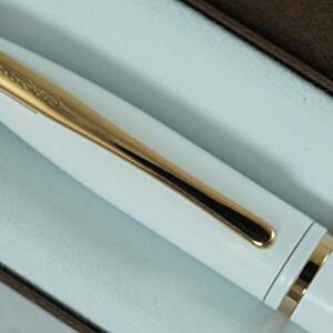 CROSS WHITE MEDALIST AND 23KT ROSE GOLD BALLPOINT PEN