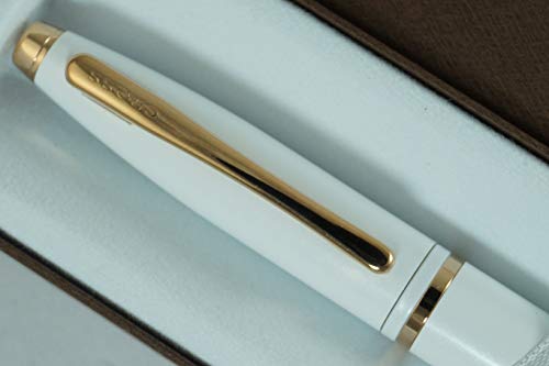 CROSS WHITE MEDALIST AND 23KT ROSE GOLD BALLPOINT PEN