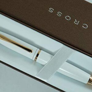 CROSS WHITE MEDALIST AND 23KT ROSE GOLD BALLPOINT PEN