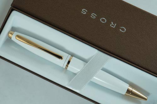 CROSS WHITE MEDALIST AND 23KT ROSE GOLD BALLPOINT PEN