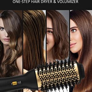 LANDOT Hair Blow Dryer Brush and Volumizer, One-Step Hot Air Brush for Drying, Straightening, Volumizing