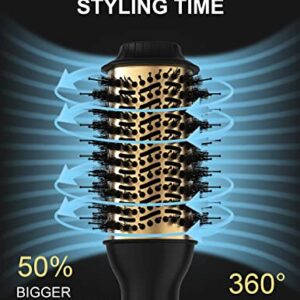 LANDOT Hair Blow Dryer Brush and Volumizer, One-Step Hot Air Brush for Drying, Straightening, Volumizing