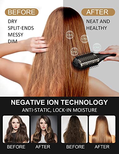 LANDOT Hair Blow Dryer Brush and Volumizer, One-Step Hot Air Brush for Drying, Straightening, Volumizing