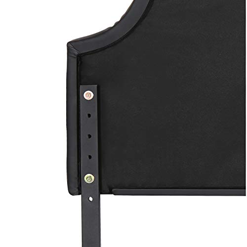 VECELO Faux Leather Upholstered Black Full Size Headboards, with Vertical Channel Tufting Bed Backboard