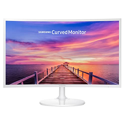 SAMSUNG 27" CF391 Curved FHD LED Monitor, White - 1800R Curvature, 1920 x 1080 Resolution, 4 ms Response Time, 16:9 Aspect Ratio, 3000:1 Static Contrast Ratio, VGA + HDMI Inputs