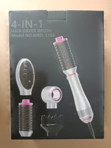 Hair Dryer Brush Set - KOOVON 4 in 1 Blow Dryer Brush in one, Negative Ion Blowout Brush Detachable Hot Air Brush for Drying/Straightening/Curling, One-step Volumizer Styler Brush with Ceramic Coating