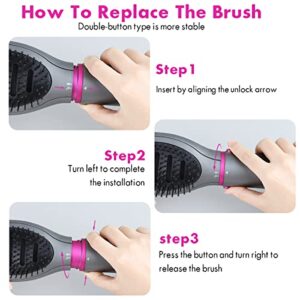 Hair Dryer Brush Set - KOOVON 4 in 1 Blow Dryer Brush in one, Negative Ion Blowout Brush Detachable Hot Air Brush for Drying/Straightening/Curling, One-step Volumizer Styler Brush with Ceramic Coating