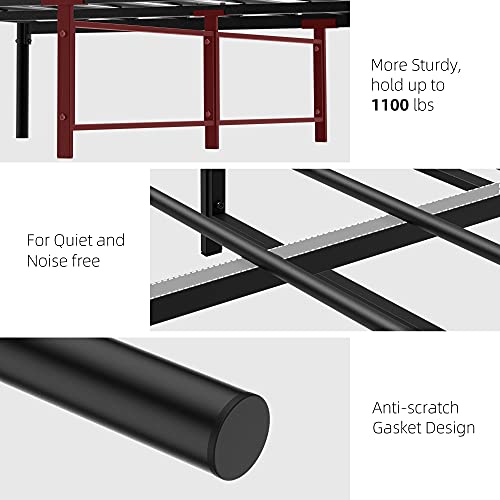 GaoMons Full Size Bed Frame with Headboard, Metal Slats Support Platform Bed Frame with Ample Storage Space, No Box Spring Needed (Full)