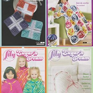 Lily Sugar n' Cream Variety Assortment 6 Pack Bundle 100% Cotton Medium 4 Worsted with 4 Patterns (Asst 62)