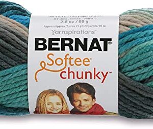 Bernat Softee Chunky Deep Waters Yarn - 3 Pack of 80g/2.8oz - Acrylic - 6 Super Bulky - 77 Yards - Knitting/Crochet