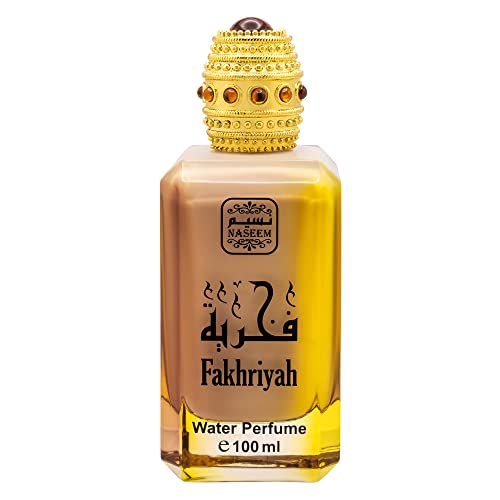 Naseem Fakhriyah Aqua Perfume Alcohol Free with composition of White Florals Oud Cedarwood Long Lasting Arabian Fragrance for Men Extrait de Parfum 3.4 Fl Oz