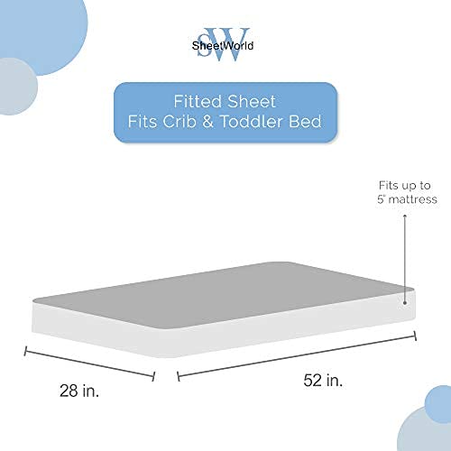 SheetWorld 100% Cotton Interlock Jersey Fitted Crib Toddler Sheet 28 x 52, Construction Cars, Made in USA