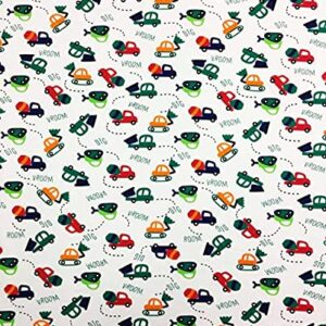 SheetWorld 100% Cotton Interlock Jersey Fitted Crib Toddler Sheet 28 x 52, Construction Cars, Made in USA