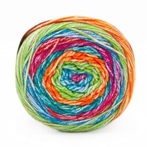 Lion Brand Yarn Mandala Ombré Yarn with Vibrant Colors, Soft Yarn for Crocheting and Knitting, Happy, 1-Pack