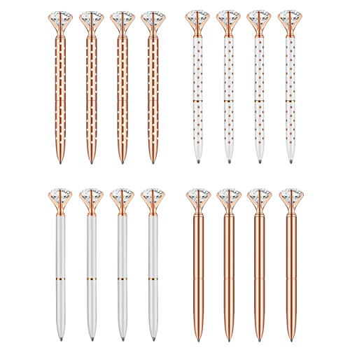 Fuhgkg 16PCS Rose golden Ballpoint Pens Diamond Ballpoint Pens Fancy Cute Crystal Pen Décor Gift for Women Girls Gift(16PCS)