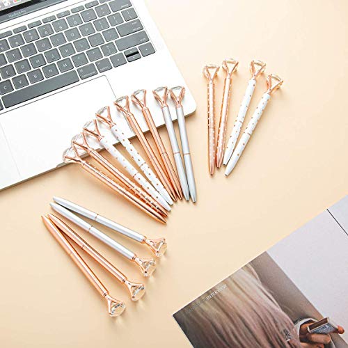 Fuhgkg 16PCS Rose golden Ballpoint Pens Diamond Ballpoint Pens Fancy Cute Crystal Pen Décor Gift for Women Girls Gift(16PCS)