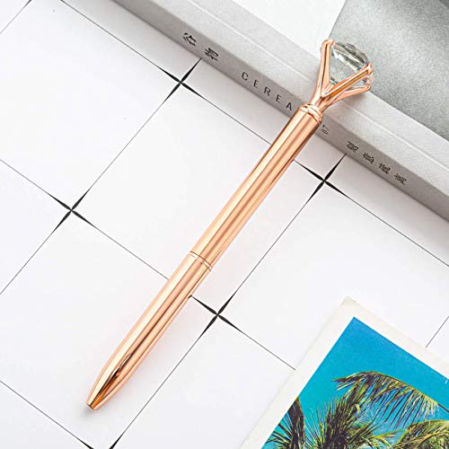 Fuhgkg 16PCS Rose golden Ballpoint Pens Diamond Ballpoint Pens Fancy Cute Crystal Pen Décor Gift for Women Girls Gift(16PCS)