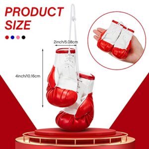 4 Pairs Mini Boxing Gloves Miniature Punching Gloves Holiday Christmas Ornament Hanging Decoration or Souvenir Display for Home and Car Use Mini for Car Hanging Accessories