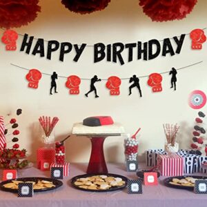 Boxing Birthday Party Decorations Banner Garland Wrestling Party Supplies Boxing Match Fight Sports Theme Boxer Birthday Party Decorations