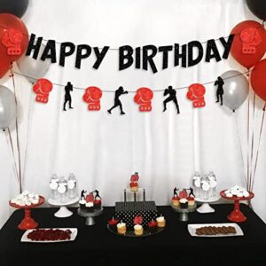 Boxing Birthday Party Decorations Banner Garland Wrestling Party Supplies Boxing Match Fight Sports Theme Boxer Birthday Party Decorations