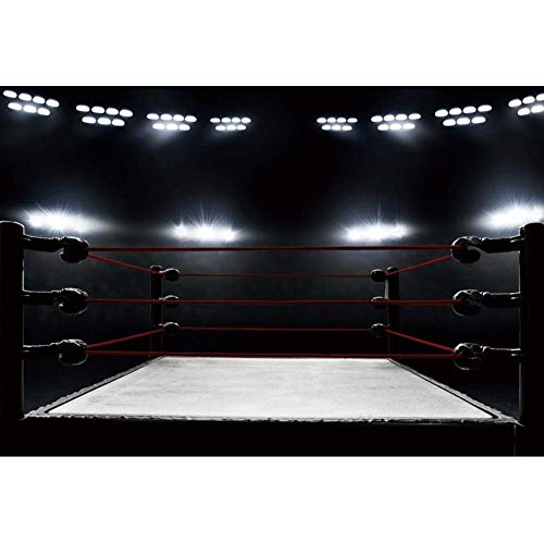 DASHAN 6x4ft Polyester Boxing Backdrop Boxing Ring Boxing Birthday Athlete Competitor Contest Arena Infighter Boxer Photography Background Sports Boxing Theme Party Gym Boys Men YouTube Photo Props