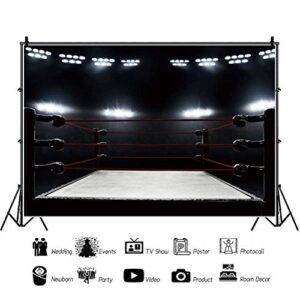 DASHAN 6x4ft Polyester Boxing Backdrop Boxing Ring Boxing Birthday Athlete Competitor Contest Arena Infighter Boxer Photography Background Sports Boxing Theme Party Gym Boys Men YouTube Photo Props