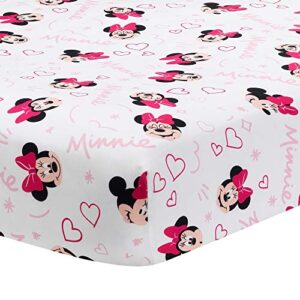 Lambs & Ivy Disney Baby Minnie Mouse Love 3-Piece Pink Nursery Crib Bedding Set