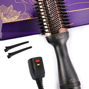 Hair Dryer Brush, Blow Dryer Brush with Enhanced Titanium Barrel & Negative Ions Technology, Hair Dryer and Styler Volumizer Professional 4 in 1 Hot Air Brush for Drying, Straightening, Curling（Black)