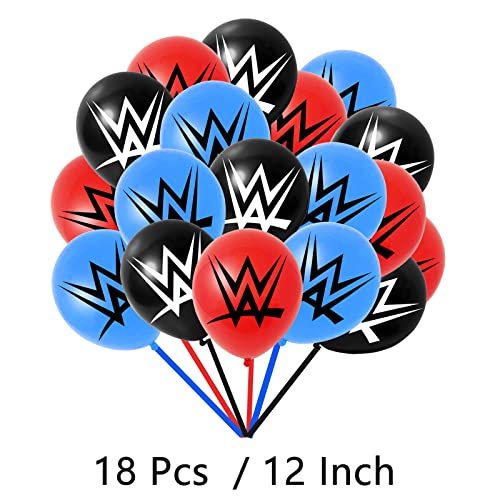 44 Pcs Boxing Party Supplies, Wrestling Fighting Theme Birthday Party Set, Includes Happy birthday banner, Cake topper, Cupcake Toppers, Balloons, Invitation Card for Kids Men Party Decorations