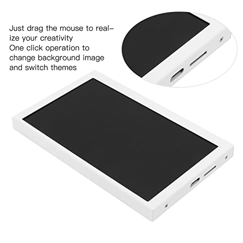 Fdit Computer CPU GPU RAM HDD Monitor, 360 Degree Rotation Protective USB Display Clear IPS Type C Secondary Screen for PC (White)