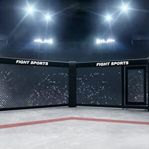 BELECO 7x5FT Fabric Boxing Backdrop Stadium Light 3D Boxing Arena Photo Backdrop Fight Sports Competition Boxing Ring Photography Background UFC Decor Baby Shower Birthday Party Boys Men Photo Props