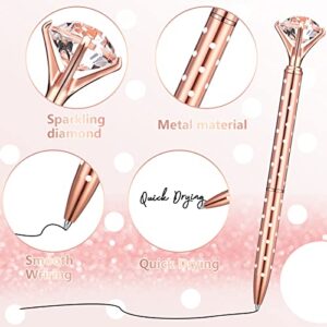 50 Pieces Diamond Pens Wedding Crystal Metal Ballpoint Pens Bling Metal Fancy Pens Ball Point Office Pens Bridal Shower Pens Bride Gifts for Office School Desk Supplies, Including 50 Pen Refills