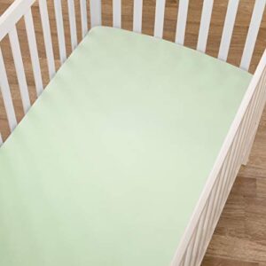 TL Care 100% Cotton Jersey Knit Fitted Crib Sheet for Standard Crib and Toddler Mattresses, Celery, 28 x 52, for Boys and Girls