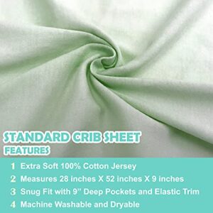 TL Care 100% Cotton Jersey Knit Fitted Crib Sheet for Standard Crib and Toddler Mattresses, Celery, 28 x 52, for Boys and Girls