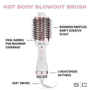 StyleCraft Hot Body Ionic 2-in-1 Blowout Hot Air Brush Hair Dryer Volumizer White