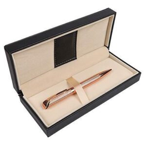 penneed ballpoint pen with gift box, retractable pen for men women executive business office school supplies, refillable 1.0mm black ink b5 (rose gold)