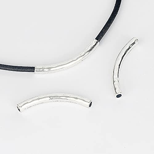 FC-02613 DIY-Jewelry 10Pcs Long Curved Tube Spacer for Round Leather Cord Beads Necklace Jewelry DIY Accessories 54x7mm