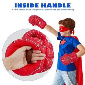 Superhero Toys for Kid, Red Boxing Gloves Kids Plush Hands Fists Toys, Superhero Halloween Costume Cosplay Festival Party Supplies Favors Christmas Gift for 3-10 Year Old Boys Girls Teen