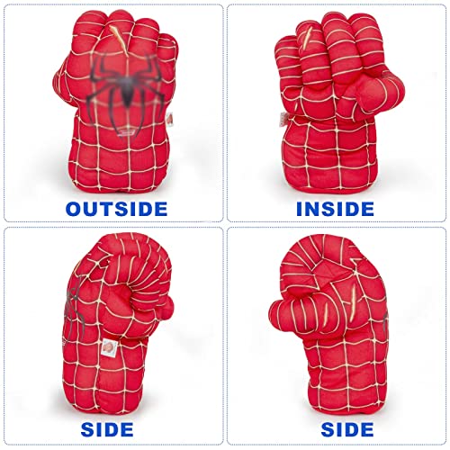 Superhero Toys for Kid, Red Boxing Gloves Kids Plush Hands Fists Toys, Superhero Halloween Costume Cosplay Festival Party Supplies Favors Christmas Gift for 3-10 Year Old Boys Girls Teen