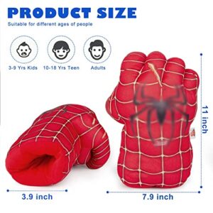 Superhero Toys for Kid, Red Boxing Gloves Kids Plush Hands Fists Toys, Superhero Halloween Costume Cosplay Festival Party Supplies Favors Christmas Gift for 3-10 Year Old Boys Girls Teen