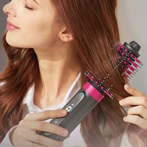 Hot-Air Hair Brush, 4 in 1 Hair Dryer Brush for Styling/Straightening/Curling/Fast Drying, Volumizer Salon Negative Ion Blow Dryer Brush