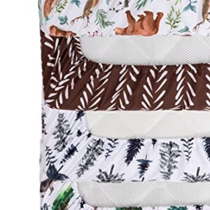 4 Pack Woodland Forest Animals Wood Neutral Unisex Fitted Baby Crib Sheets Set for Baby Boys or Girls