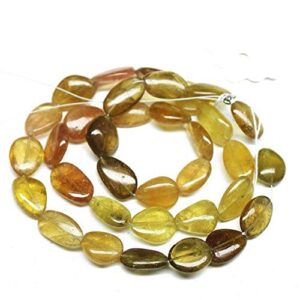 lkbeads natural yellow tourmaline smooth oval gemstone loose spacer craft beads strand 16 inch long 11mm 14mm code-high-25871