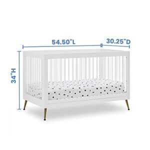 Delta Children Sloane 4-in-1 Acrylic Convertible Crib - Includes Conversion Rails, Bianca White w/Melted Bronze